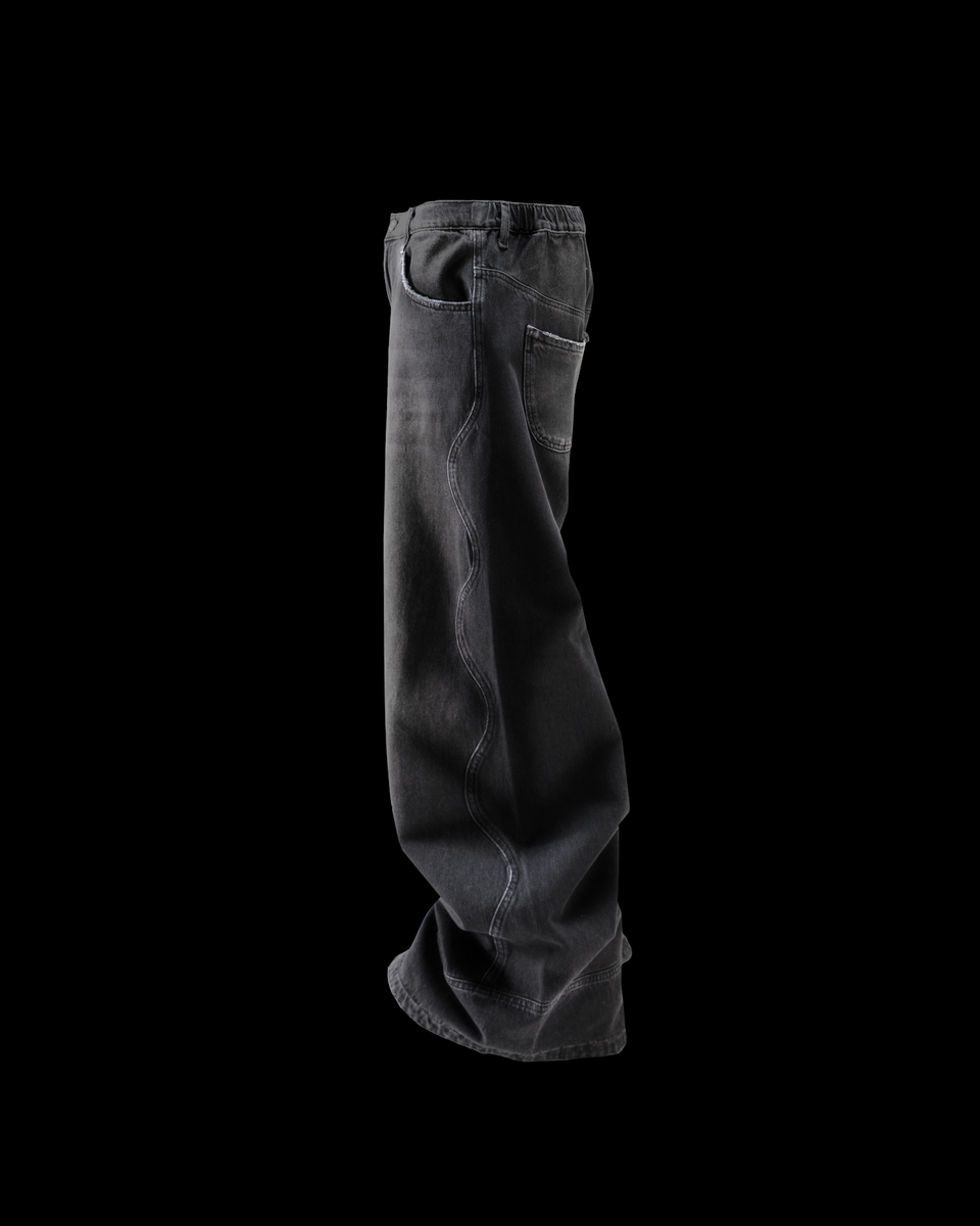 Wavy Jeans - Washed Black – Huni Design